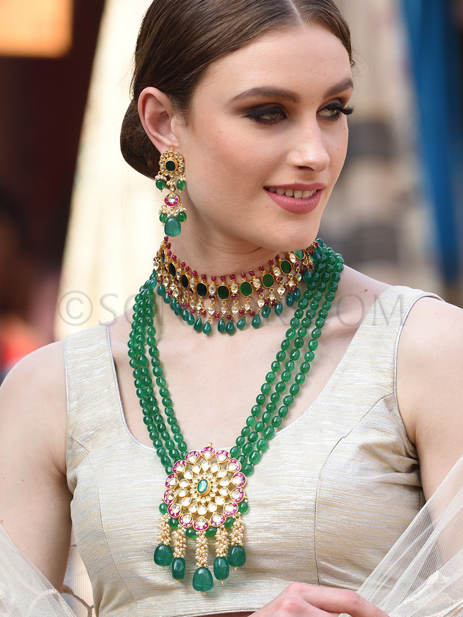 Buy Rani Haar Combo Bridal Set with Choker & Earrings Online – Sonoor